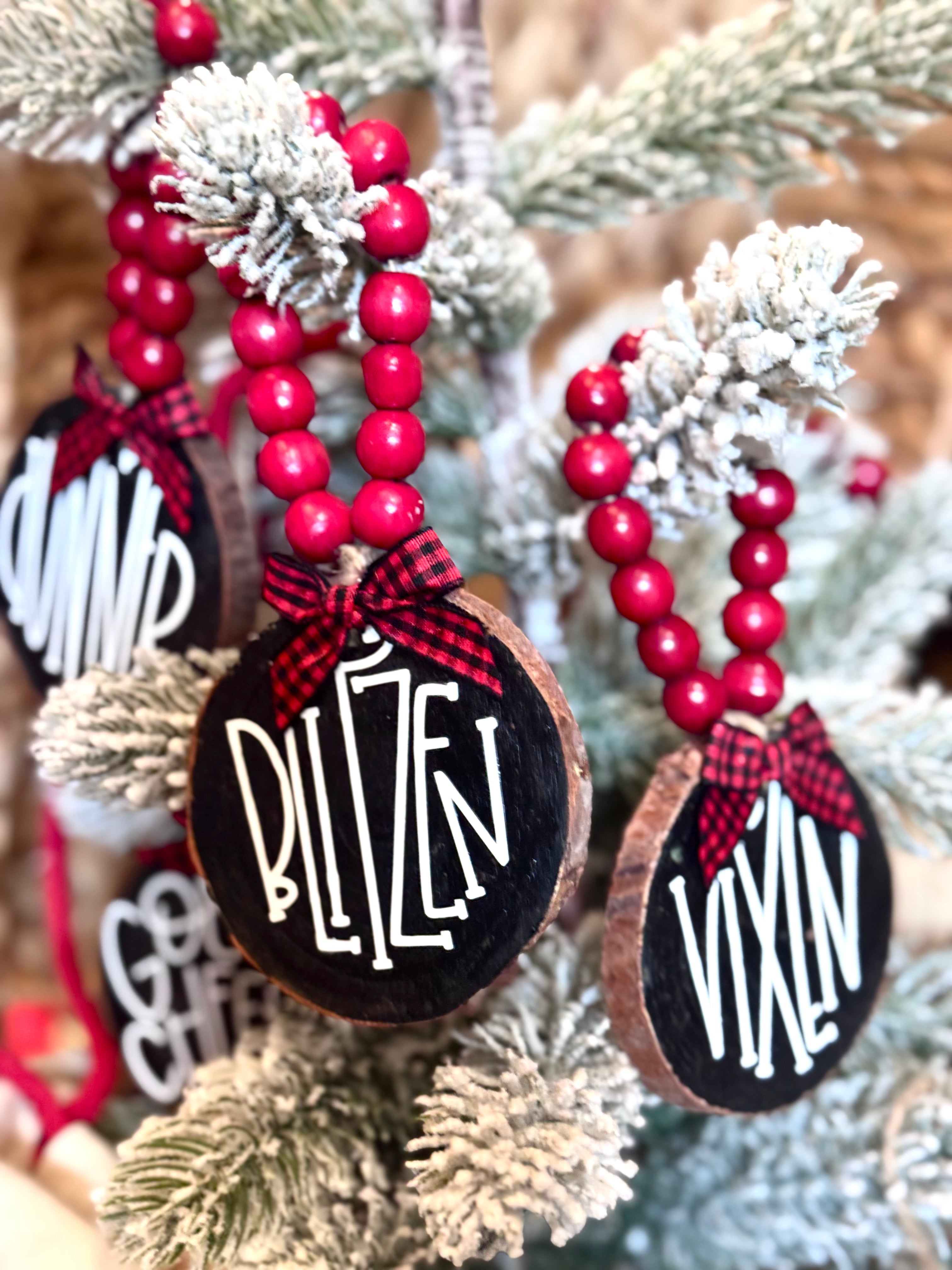 Wood Round Reindeer Ornaments – Salome & Co